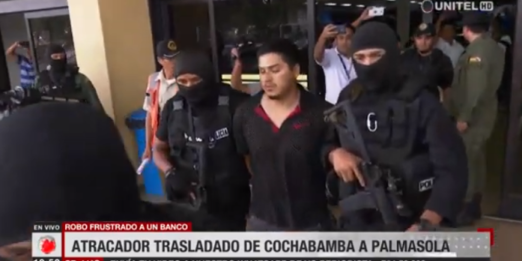 Atracador fue trasladado hasta el penal de Palmasola con resguardo policial