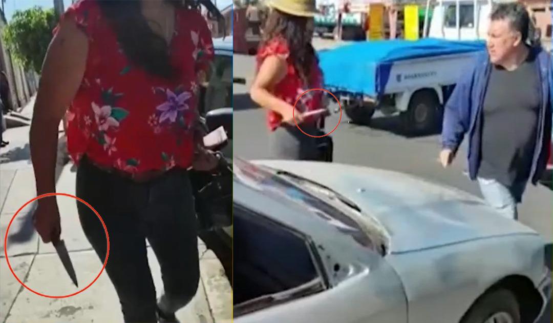 Mujer pinchó llantas de al menos 4 vehículos y amenazó con un cuchillo ...