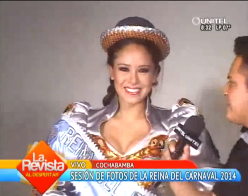 Reina del Carnaval de Cochabamba posó para Unitel
