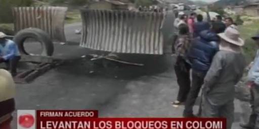 Autoridades firman un acuerdo y levantan los bloqueos en Colomi