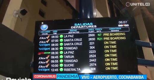 Habilitan vuelos hasta La Paz y Tarija desde el aeropuerto de Cochabamba