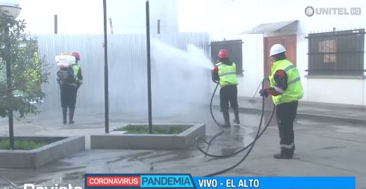 Realizan desinfección de instalaciones de la FELCV en la ciudad de La Paz