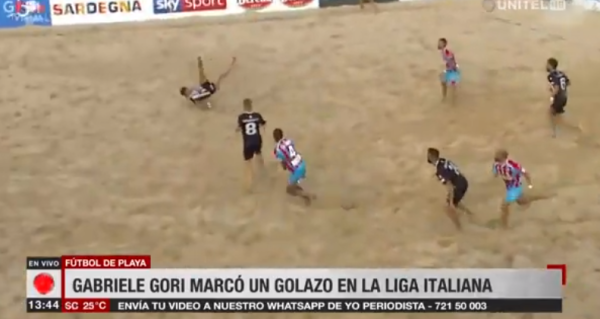 Gabriele Gori marcó un golazo en el fútbol playa de Italia