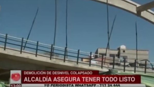 La Alcaldía tiene todo listo para demoler el desnivel que colapso