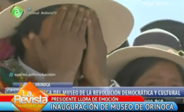 El presidente Morales se emocionó en la inauguración del Museo de Orinoca