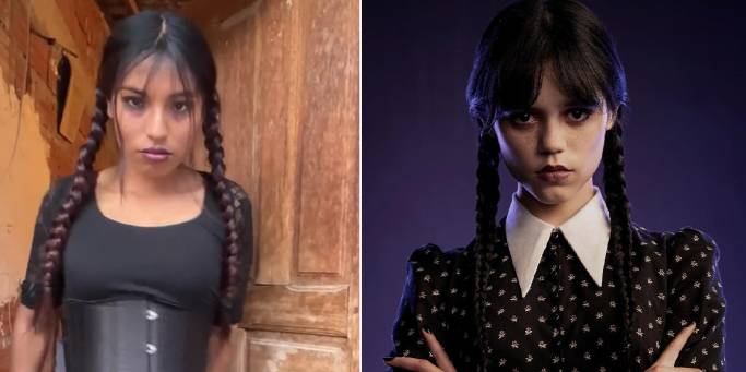 Albertina sorprende con su look y baile de Merlina Addams