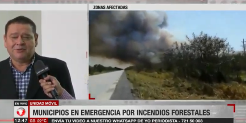 Declaratoria de desastre en Roboré, incendios afectan hectáreas