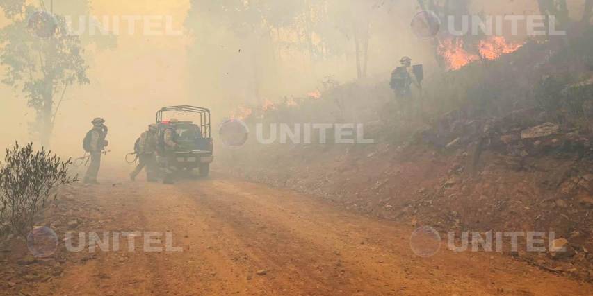 Tres incendios forestales queman casas, autos y naturaleza en Cochabamba