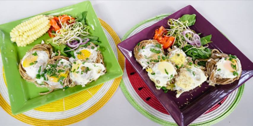 Receta: Aprendemos a preparar Tallarines rellenos coronados con huevos